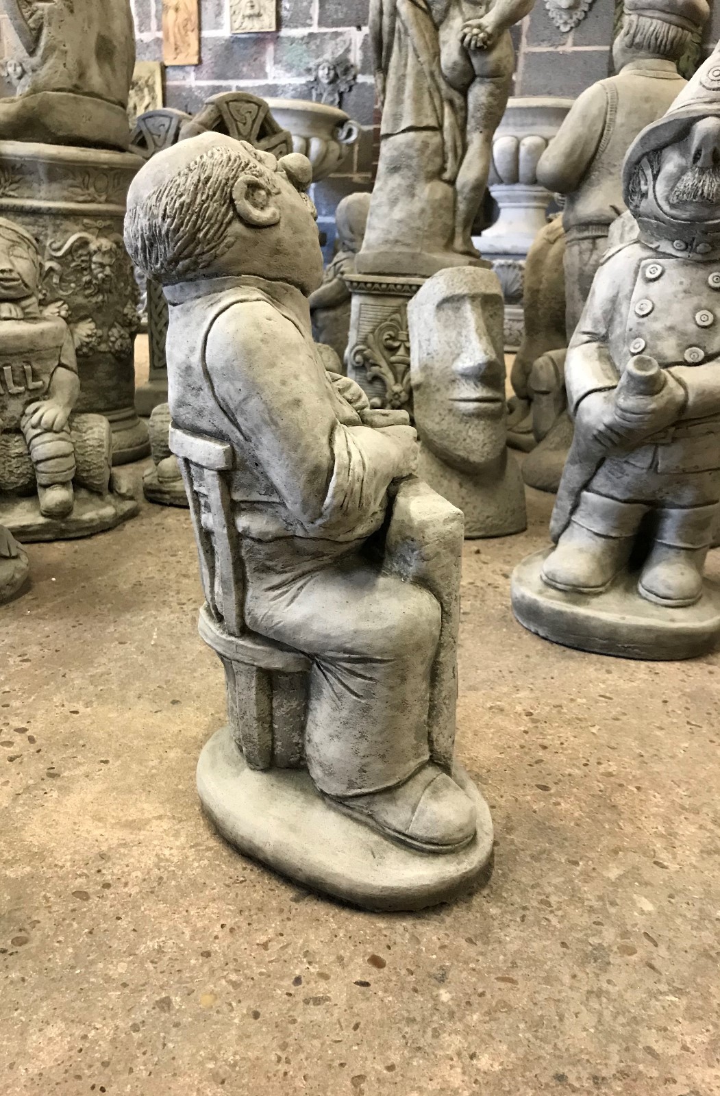 Gin Man Garden stone ornament Statue Save water, Drink gin | eBay UK