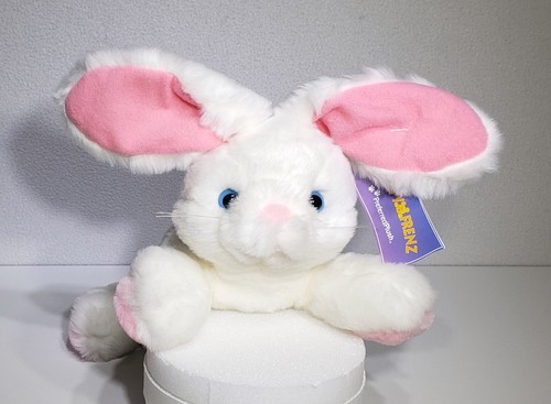 VTG Rare Preferred Plush Floppy White Bunny Rabbit Blue Eyes Stuffed ...