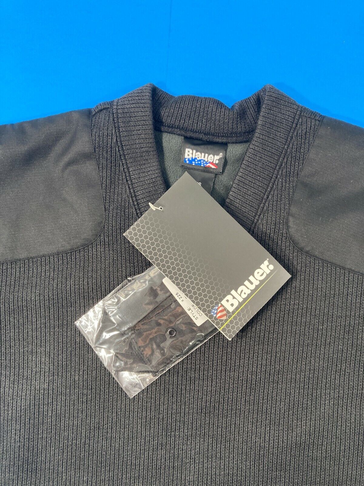 BLAUER 225 V-NECK COMMANDO STYLE FLEECE LINED SWEATER POLICE BLACK 3XL ...