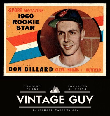 1960 Topps #122 Don Dillard Vintage Cleveland Indians Baseball Card | eBay