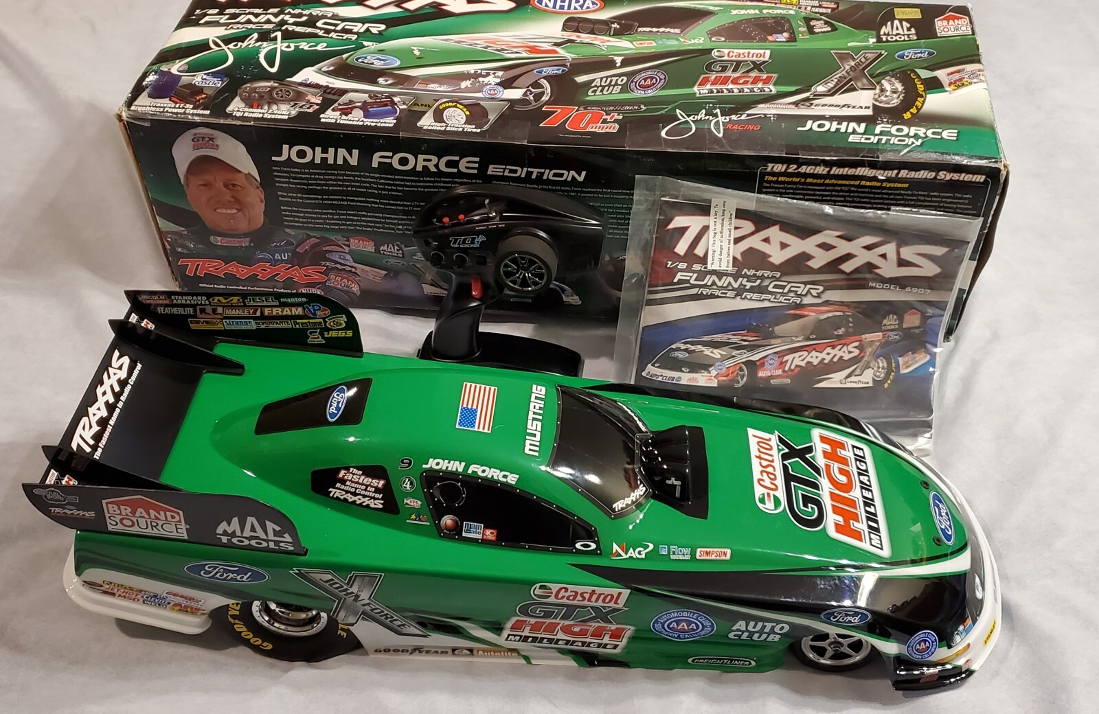 Traxxas John Force 1/8th Radio Control Funny Car Never Run With Box RC ...