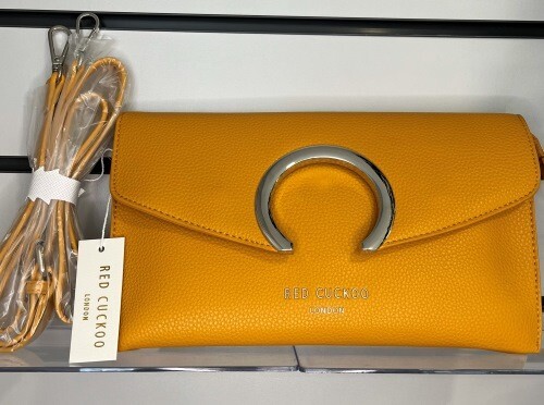 Red Cuckoo Of London Clutch/Shoulder Handbag Yellow/Mint BNWT | eBay UK