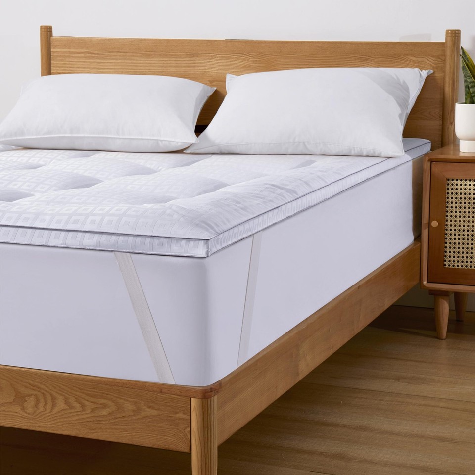 3" Ultra Plush King Queen Feather Bed Mattress Topper Pillow Top ...