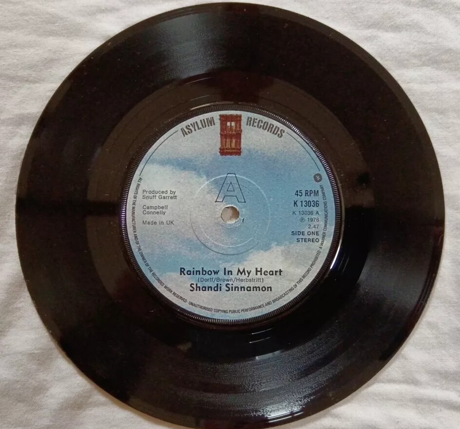 Shandi Sinnamon-Rainbow In My Heart/Be Easy Vinyl 7" Single.1976 Asylum ...