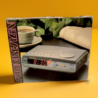 Vintage 1987 Digital Alarm Clock Radio #3622 Gray Soundesign AM/FM ...
