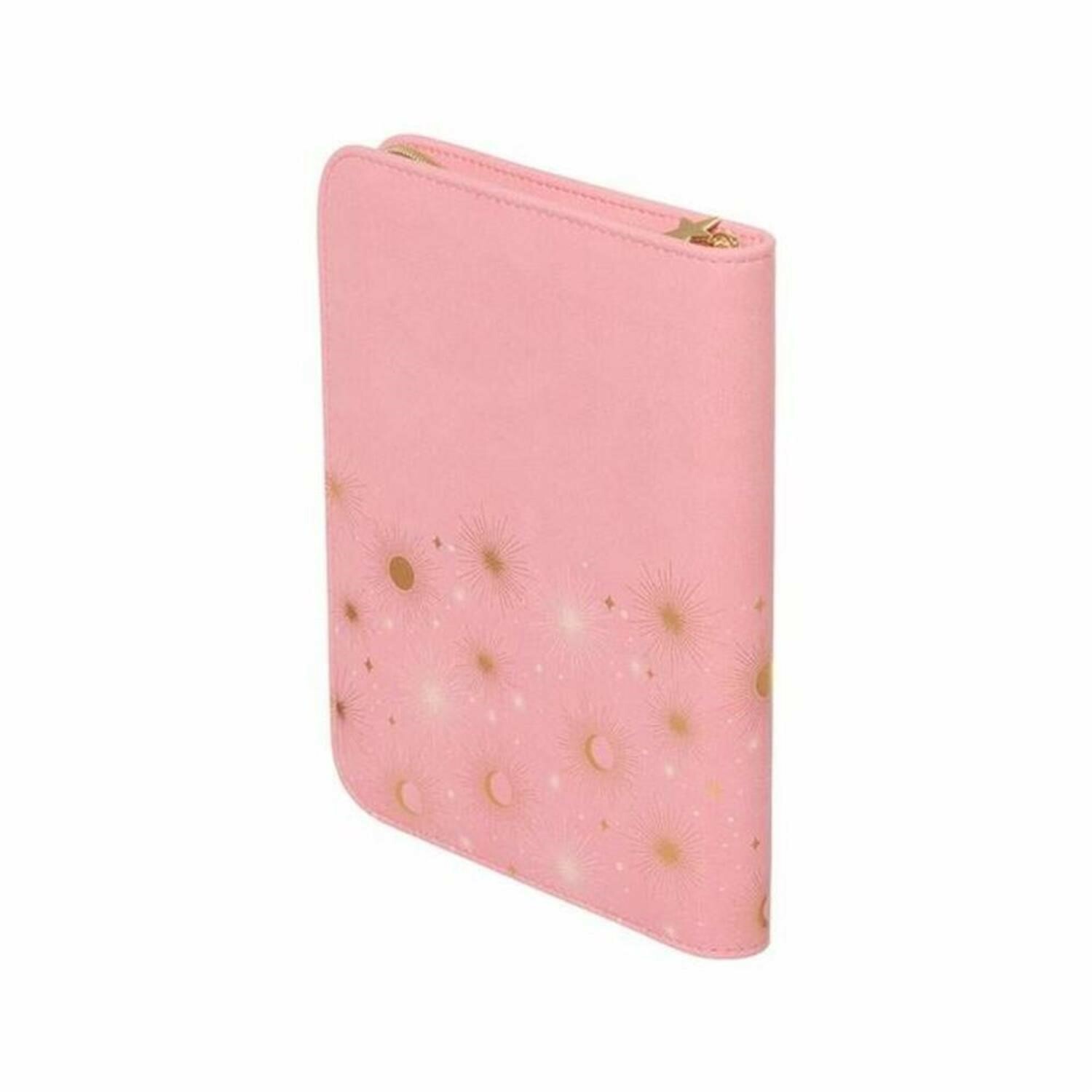 WHSmith Celeste A5 Zipped Notebook Pink Faux Leather Gold Wish Upon A ...