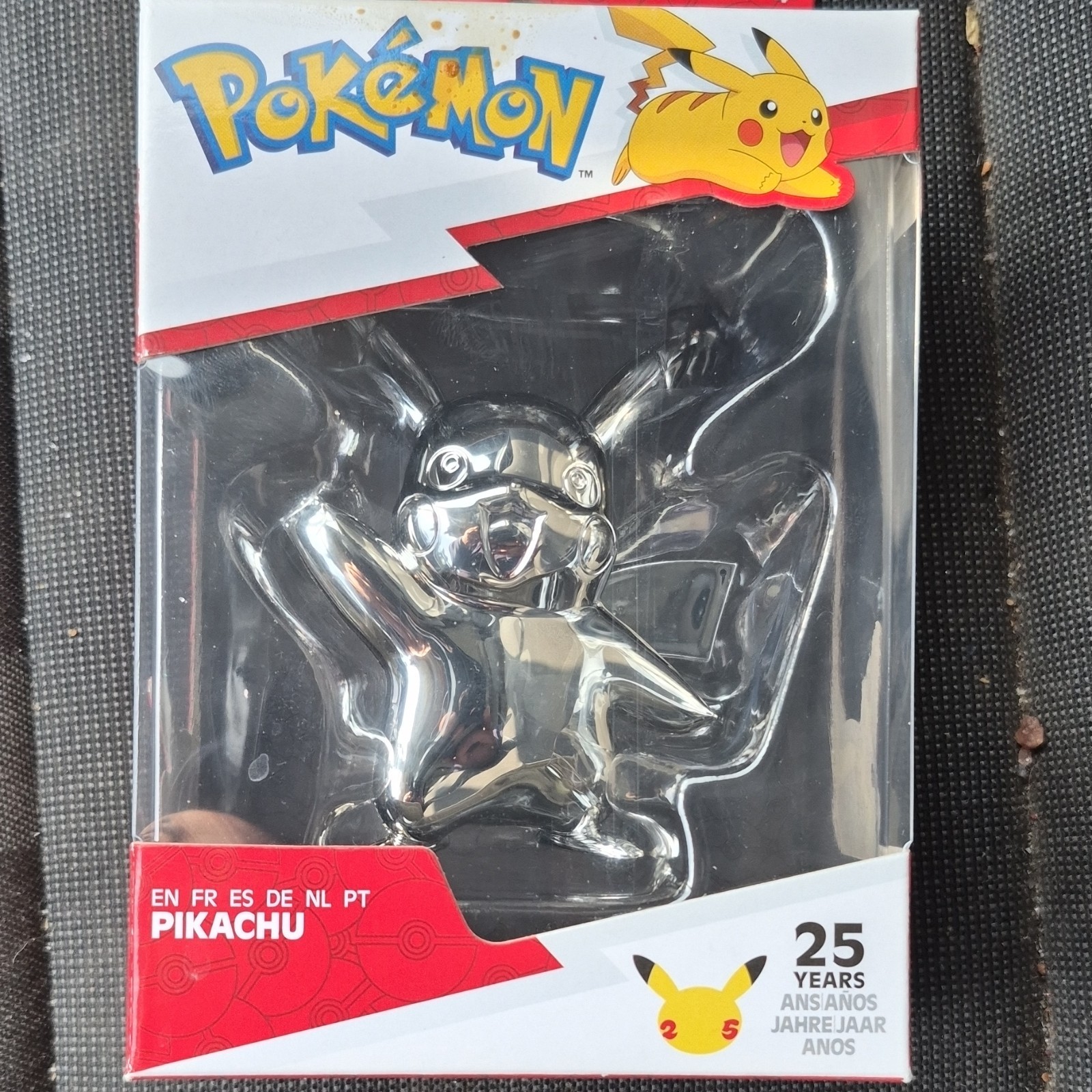 Pokémon Pikachu 25th Anniversary Metallic Silver Figurine Collectible ...