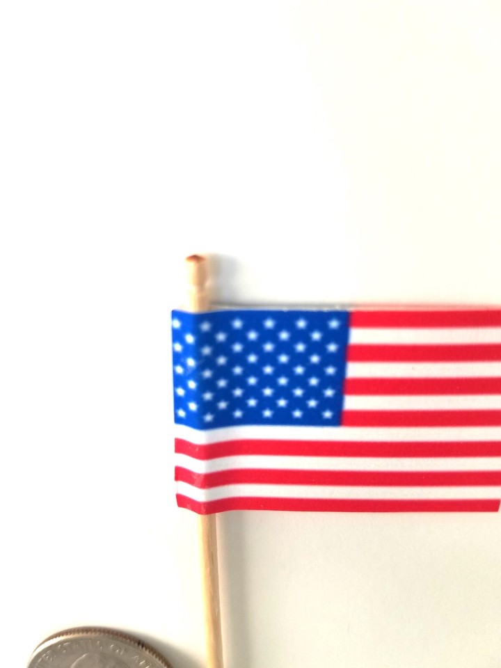 Dollhouse Miniature American Flag MADE IN USA Double Sided 3" Mini ...