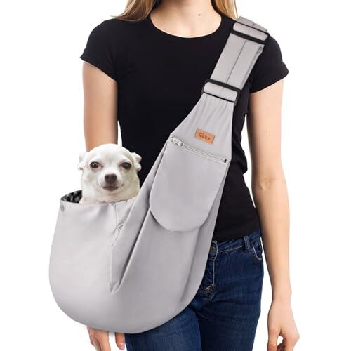 CUBY Dog and Cat Sling Carrier, Hands Free Reversible Pet Papoose Bag ...