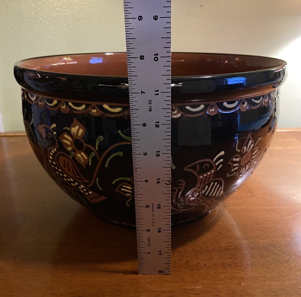 Extraordinary Breininger Pottery Redware X-Large Bowl G. Zieber W ...