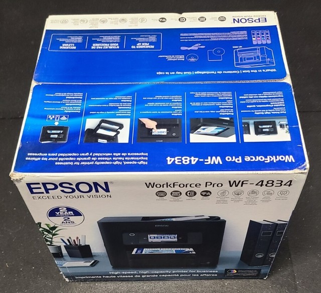Epson Workforce Pro Wf-4834 Printer Copy Scan Fax Wi-fi for sale online ...