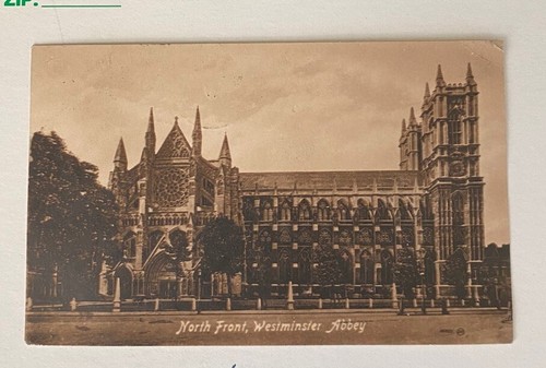 VTG North Front Westminster Abbey Postcard 1917 - Posted w Stamp ...