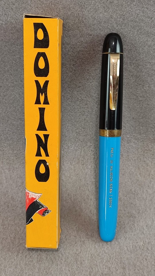 Large Giant Fountain Pen Blue Black Domino 20Cm New Vintage | eBay