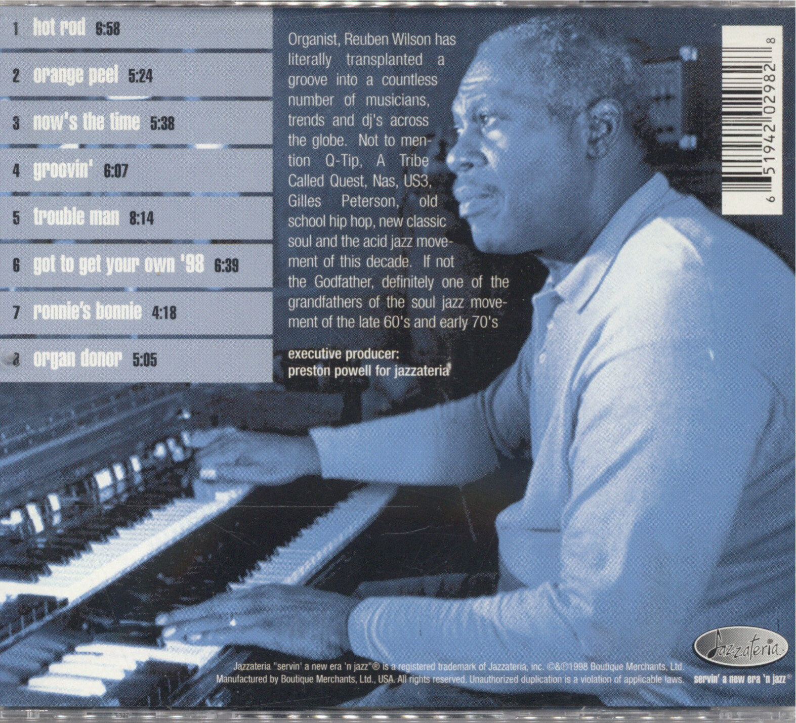 Reuben Wilson - Organ Donor CD | eBay