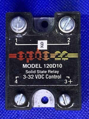 Used OPTO 22 120D10 Solid State Relay 3-32 VDC Control 10amp load current | eBay