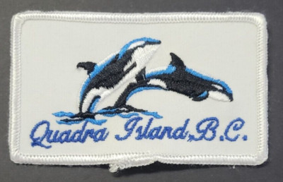 Quadra Island BC Patch 2.25" X 3.5" Orcas British Columbia Canada White ...