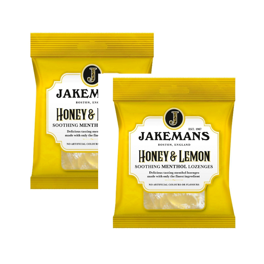 Jakemans Honey & Lemon Soothing Menthol Lozenges Throat/Chest Sweets 2 ...
