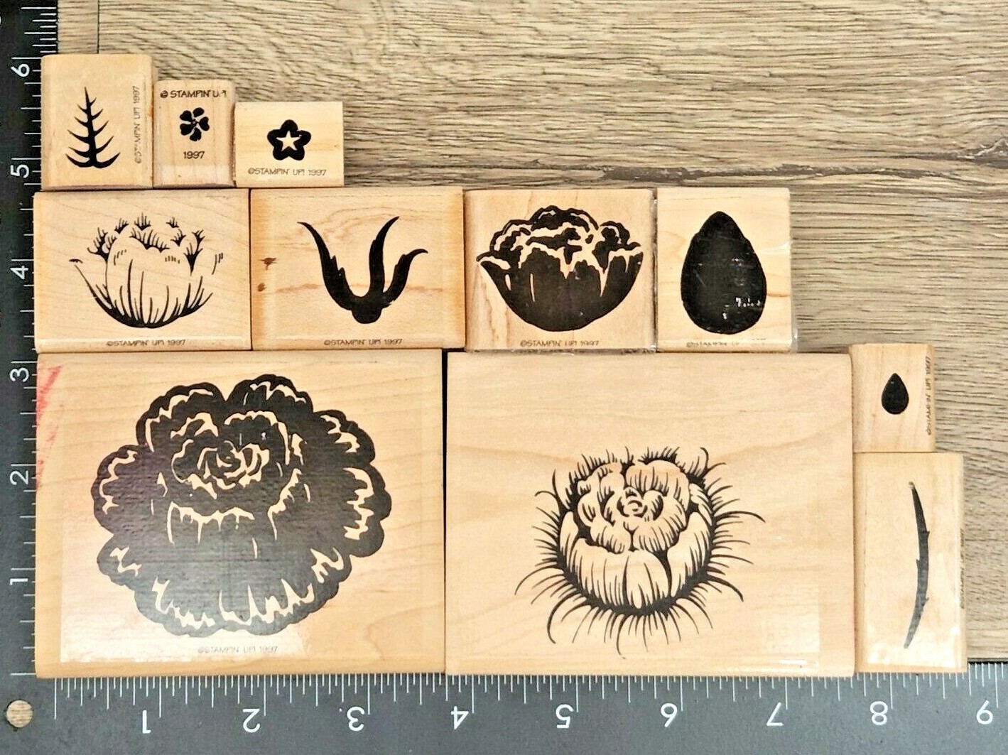 Stampin' Up! DEFINITELY DECORATIVE REGAL ROSE Set of 11 Wood Mount ...