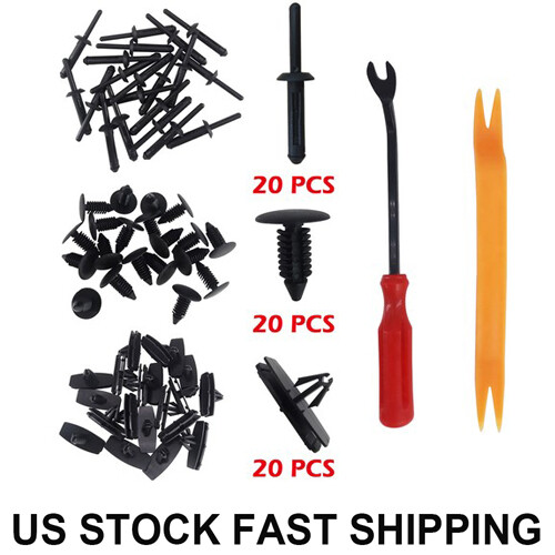 60x Full Fender Flare Hardware Molding Clips Retainer+2x Tool For Jeep ...