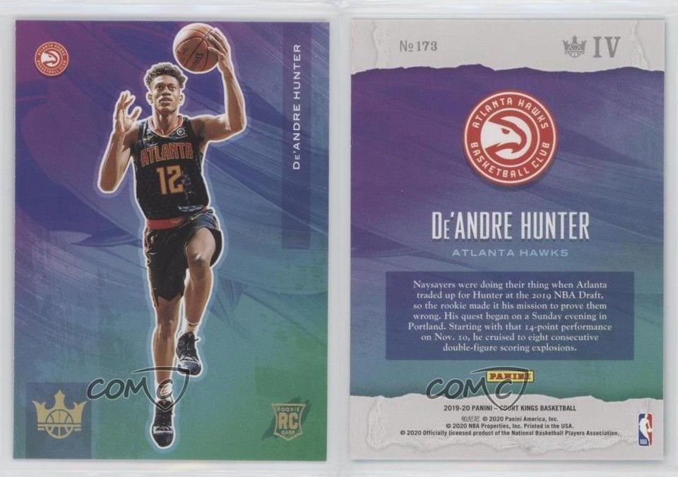 2019-20 Panini Court Kings Rookies IV De'Andre Hunter #173 Rookie RC ...
