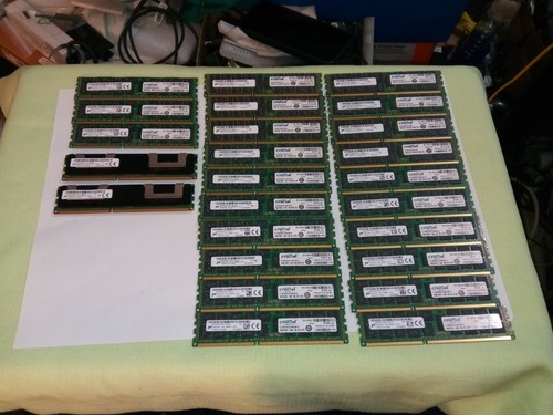 LOT OF 25 DELL POWEREDGE R710 MEMORY MICRON/CRUCIAL 23 OF 16GB AND 2 OF ...