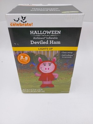 WAY TO CELEBRATE HALLOWEEN AIRBLOWN INFLATABLE DEVILED HAM LIGHTS UP ...