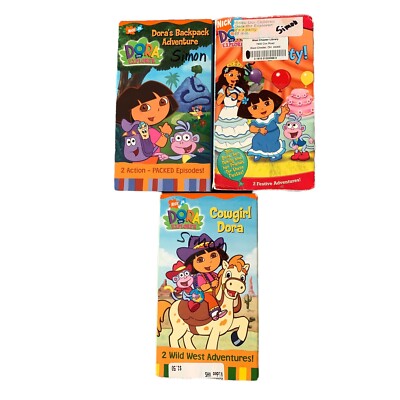 Dora the Explorer VHS Tapes Lot of 3 Its a Party Cowgirl Dora Dora ...