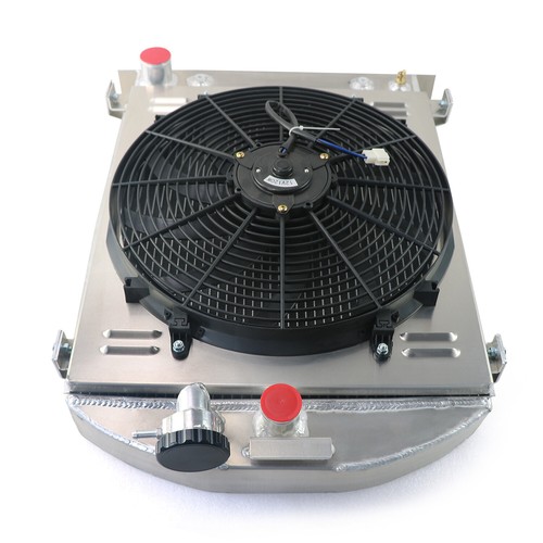3-CORE ALUMINUM RADIATOR SHROUD FAN FITS 1933-1934 FORD CHEVY-V8-ENGINE ...