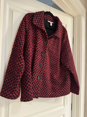 JM Collection Women’s Red Size 3X Button Front Jacket | eBay