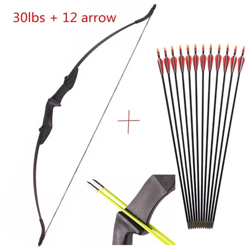 30-50Ibs Powerful Recurve Bow and Arrows Archery Bow with Double Arrow ...