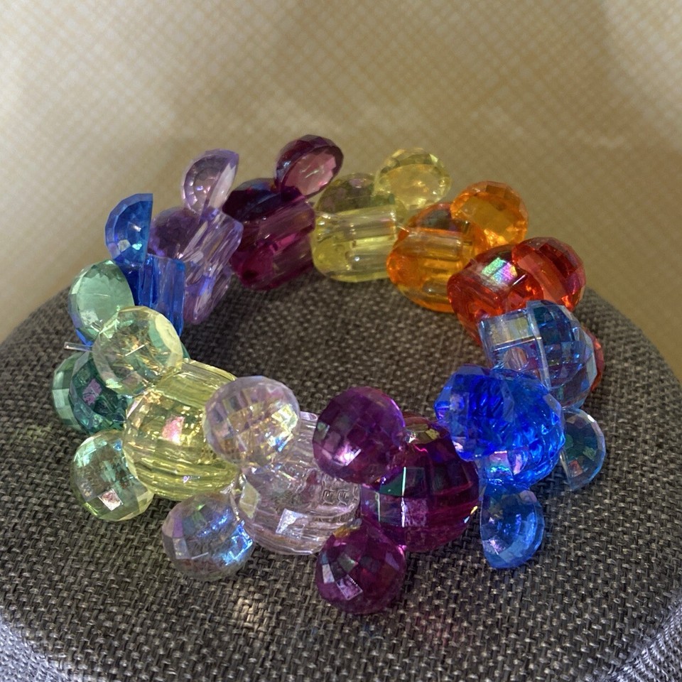Disney Rainbow Mickey Mouse Ears Stretch Bracelet | eBay