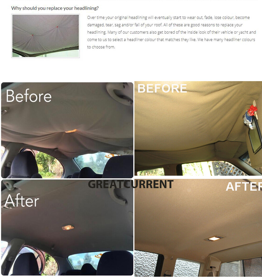 Foam Velour Headliner Materials Replace Redesign Car Ceiling Hood ...