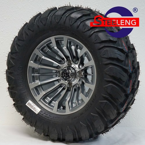 GOLF CART 12" GUNMETAL MATADOR WHEELS/RIMS and 22"x11"-12" AT/MT DOT ...