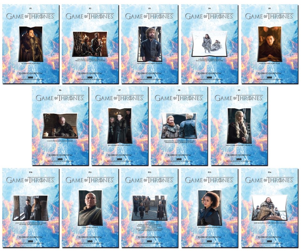 GAME OF THRONES Season 7 Preview - 14 Card Promo Set - GoT Jon Snow ...