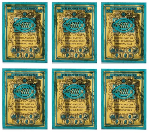 *PACK OF 6* 6 Tissues 4711 ORIGINAL Eau De Cologne Refreshing Tissues ...
