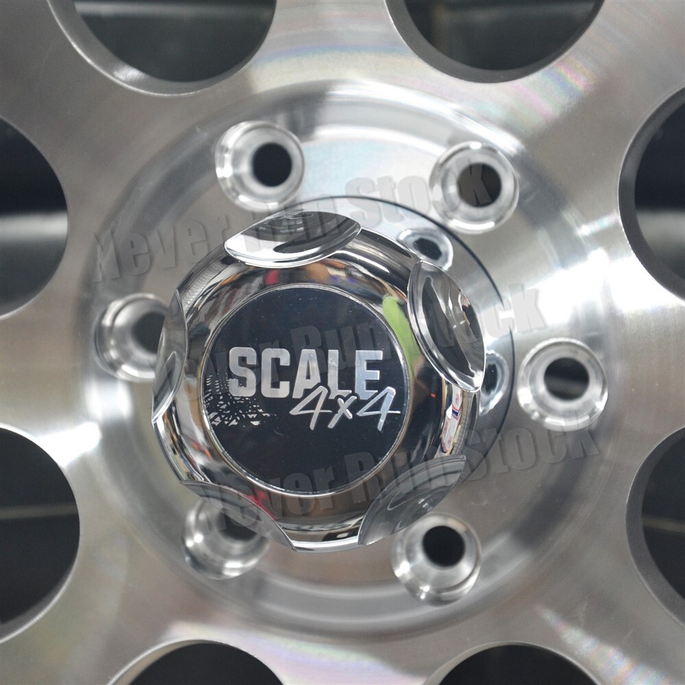SCALE 4x4 S52 16x8 6x5.5 6x139.7 0 OFFSET MACHINED SILVER 8 HOLES TRUCK ...