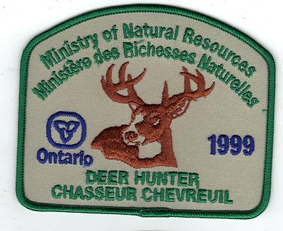 1999 ONTARIO MNR DEER HUNTER PATCH-MICHIGAN DNR DEER-BEAR-MOOSE-ELK ...