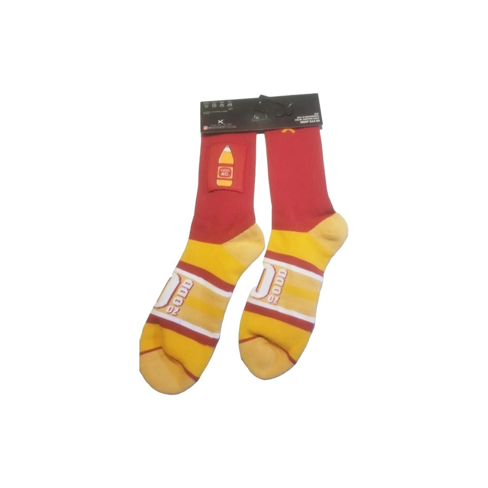 Odd Sox x ODD 40 Oz Olde English Brand '800' Crew Socks Maroon / Gold ...