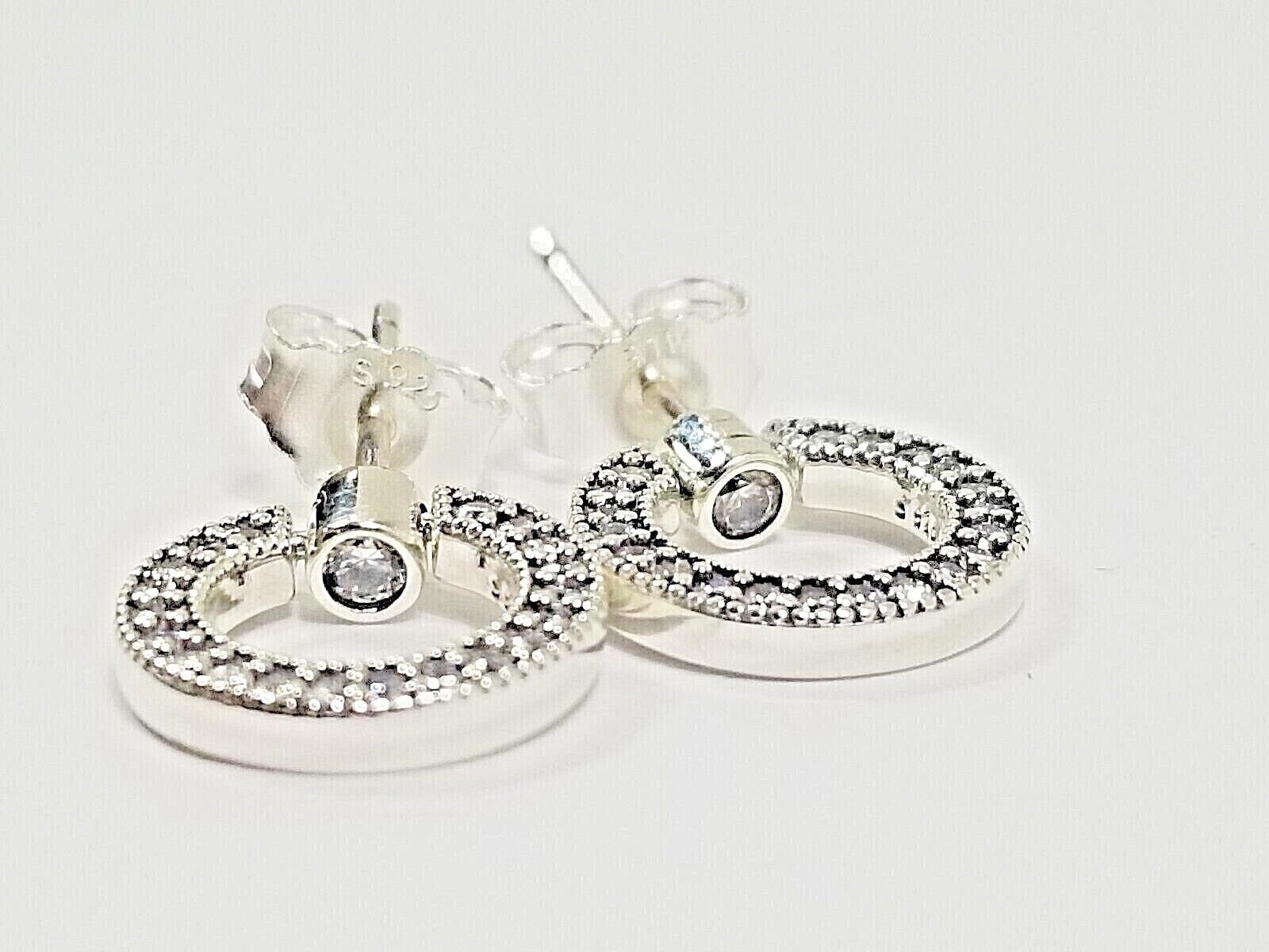 Pandora Pavé & Logo Circle Reversible Stud Earrings - Gem