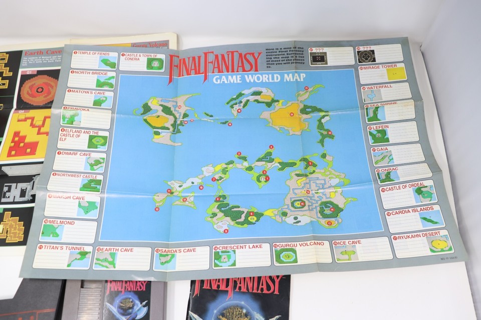 1985 Final Fantasy NES Nintendo W/ 1990 Manual, Dungeon & Game World ...