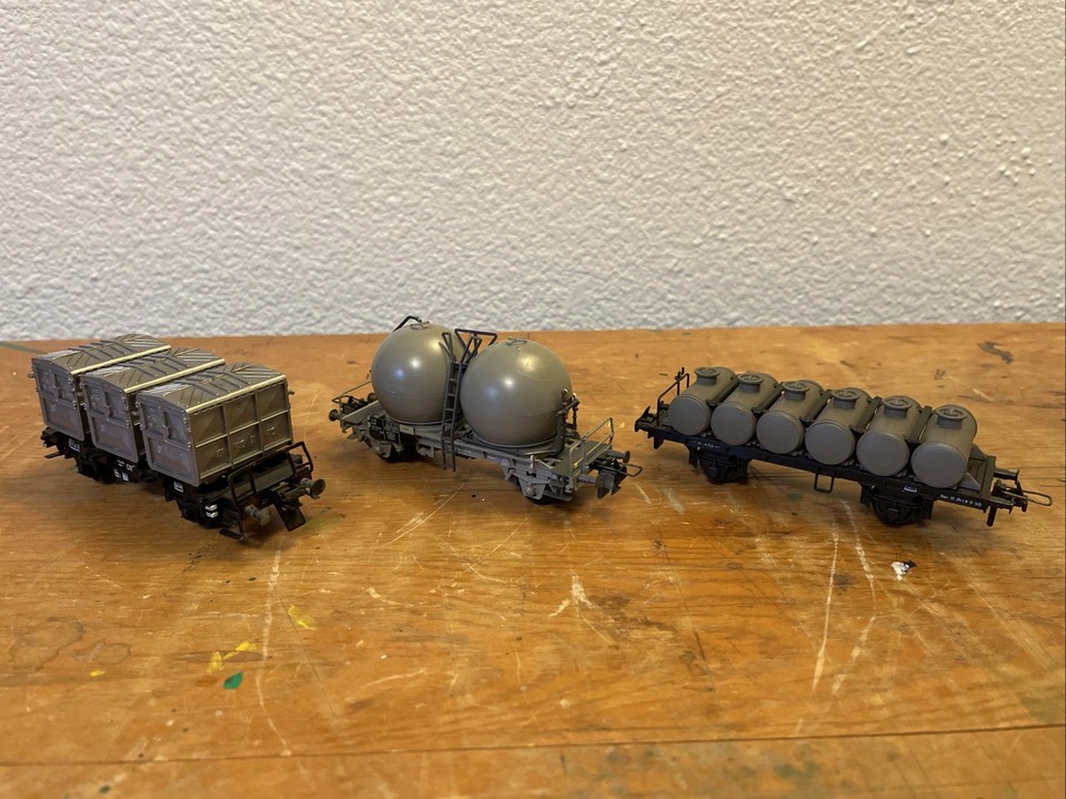 Vintage European HO Scale Train Freight Car Lot Rivarossi Italy Western ...