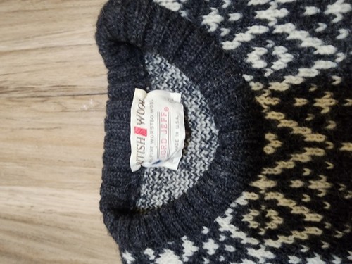 Vintage Worsted Wool Sweater Womens Sz L Mens Medium Nordic Birdseye ...