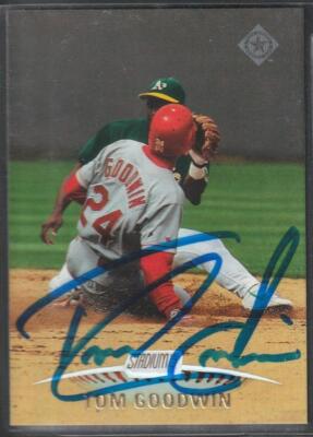 219, Original Autograph, Tom Goodwin; Texas Rangers, 1999 Stadium Club ...