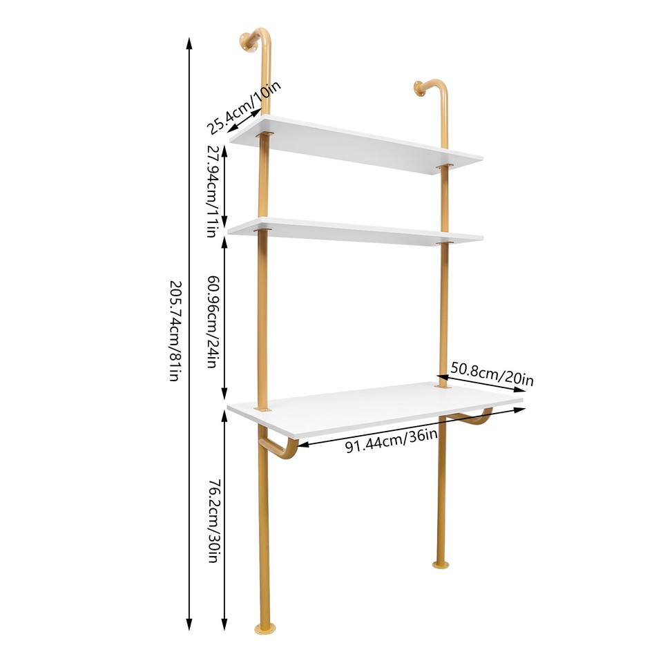 Modern Wall Mounted Desk Wall Organizer Wall Mount Computer Writing ...