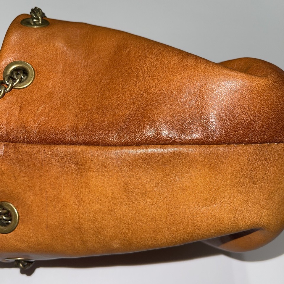 Bratesi Firenze leather Purse Bag With Double Brass Chain Handle Made ...