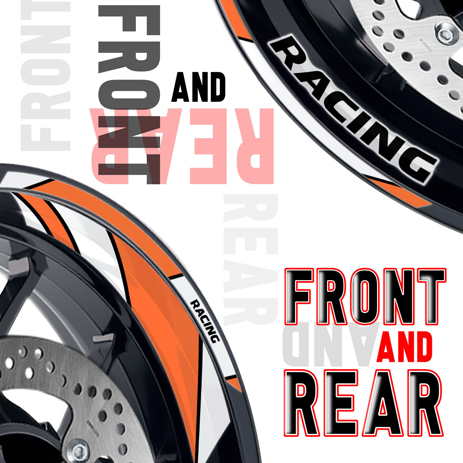 Orange 17 inch Wheel Rim Sticker GP06 For Yamaha FZ09 MT-09 18-21 20 19 ...