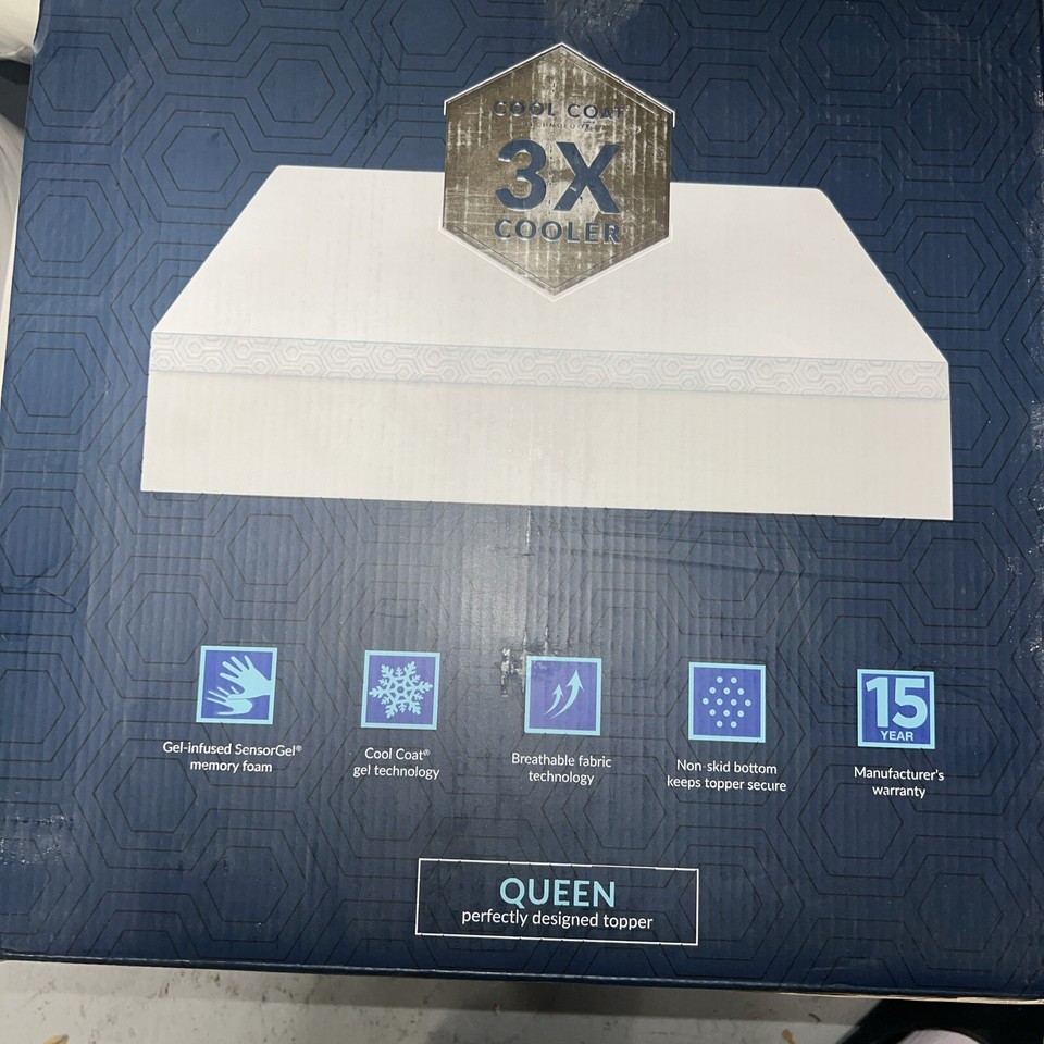 SensorGel Sensor Gel Arctic 3” Memory Foam Bed Topper - Queen | eBay
