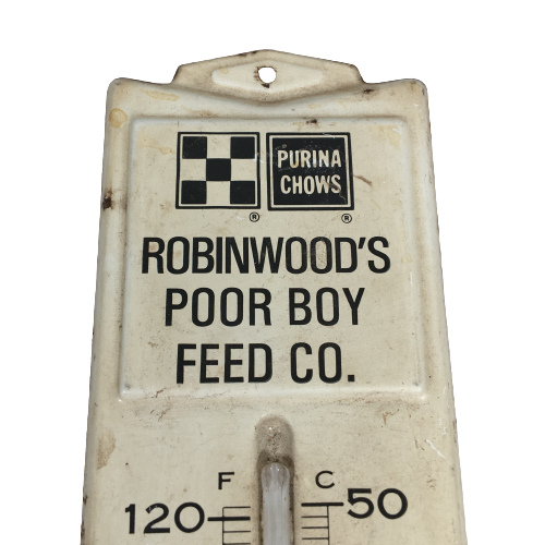 Vintage Purina Chows Thermometer Metal Sign Robinwood's Feed Company ...