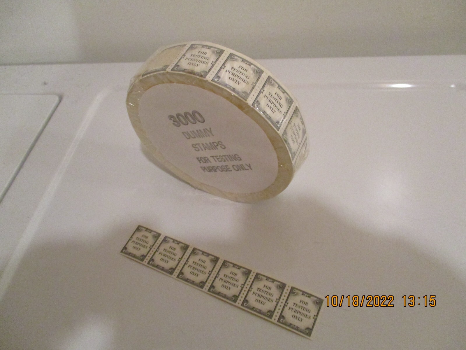 1 Roll of Dummy Testing Stamps Full Roll of 3000 Stamps New Old Stock+ ...