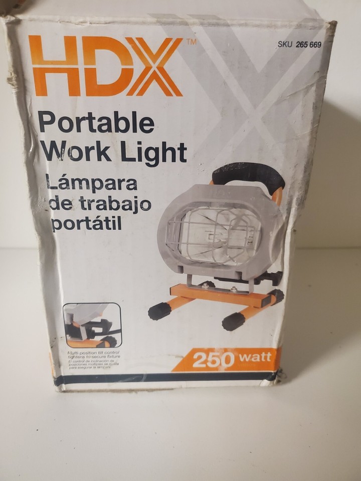 HDX Portable Halogen Work Light (250-Watt). Open box | eBay